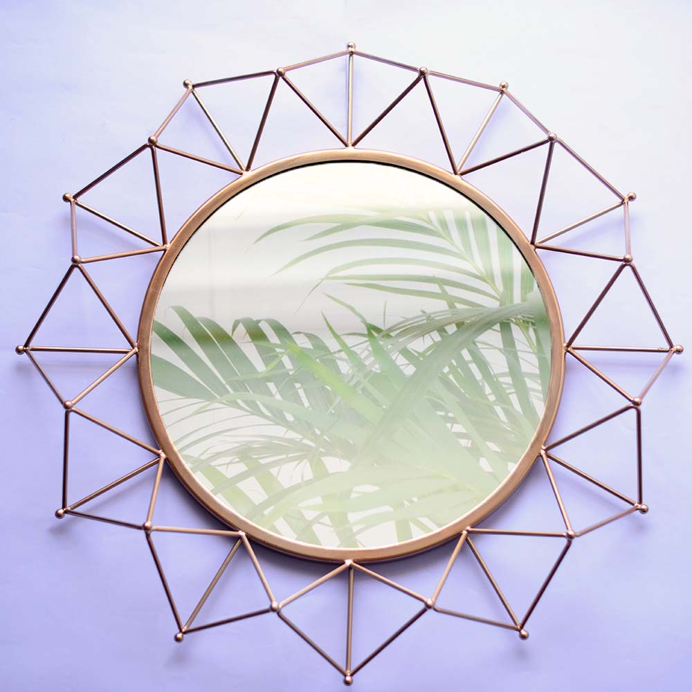 Prismatic Rose Gold Wall Mirror – The Blooming Bagh